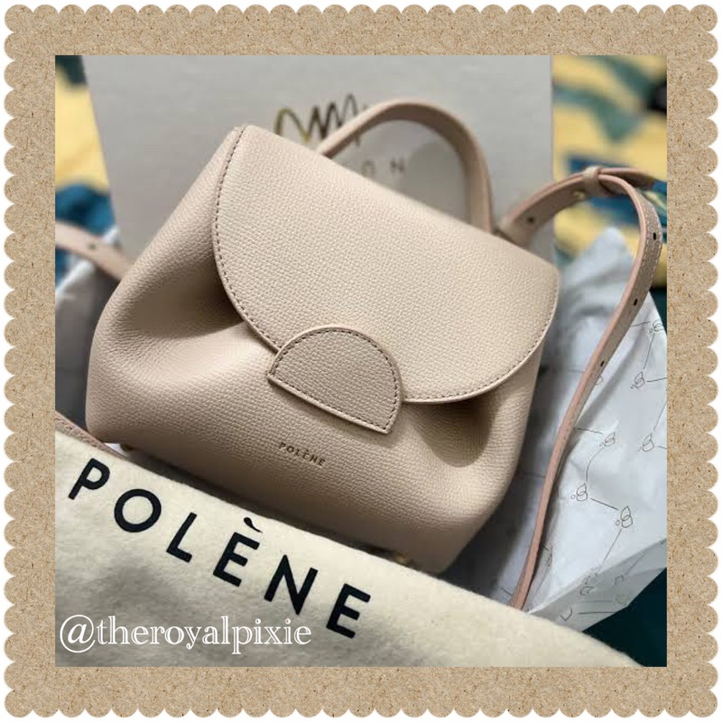 Jual Polene Numero Un Nano CHALK Textured Calf Leather Polene Bag Tas ...