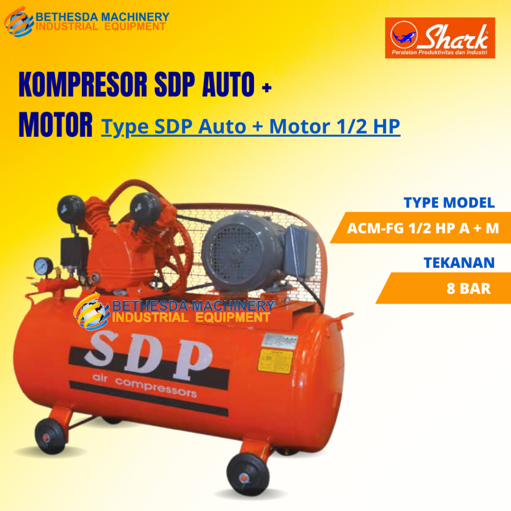 Jual Kompresor Shark 1/2HP + Dinamo Motor 1 PK Compressor SDP Auto 0.5 ...