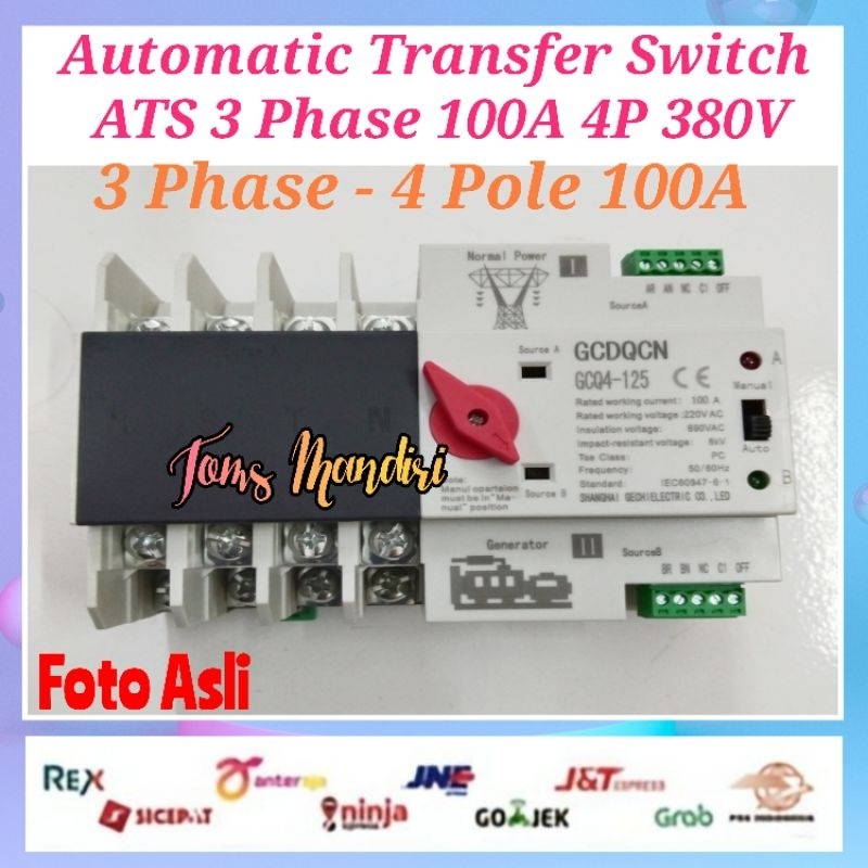 Jual Automatic Transfer Switch ATS 3 Phase 100A 4P 380V Solar Cell ...
