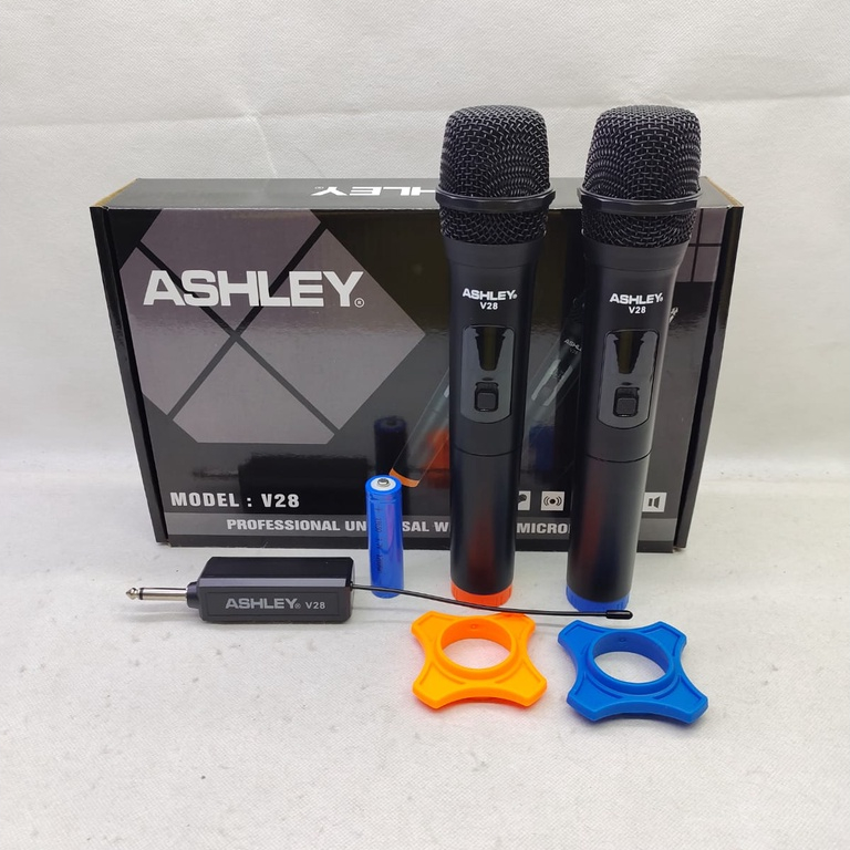 Jual microphone wireles ashley 2 mic original | Shopee Indonesia