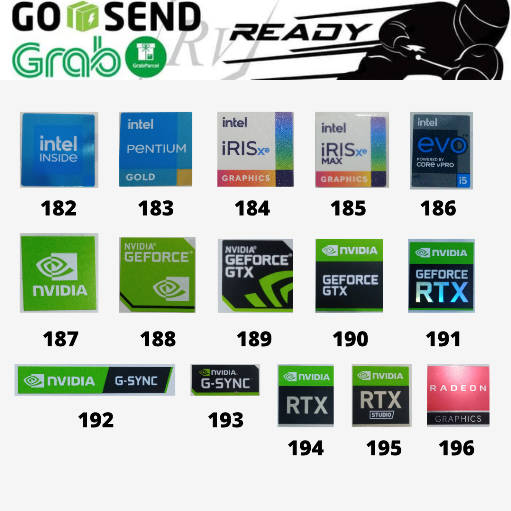 Jual Logo Stiker Sticker NVIDIA RTX VR 2060 2070 2080 2080Ti Titan G ...