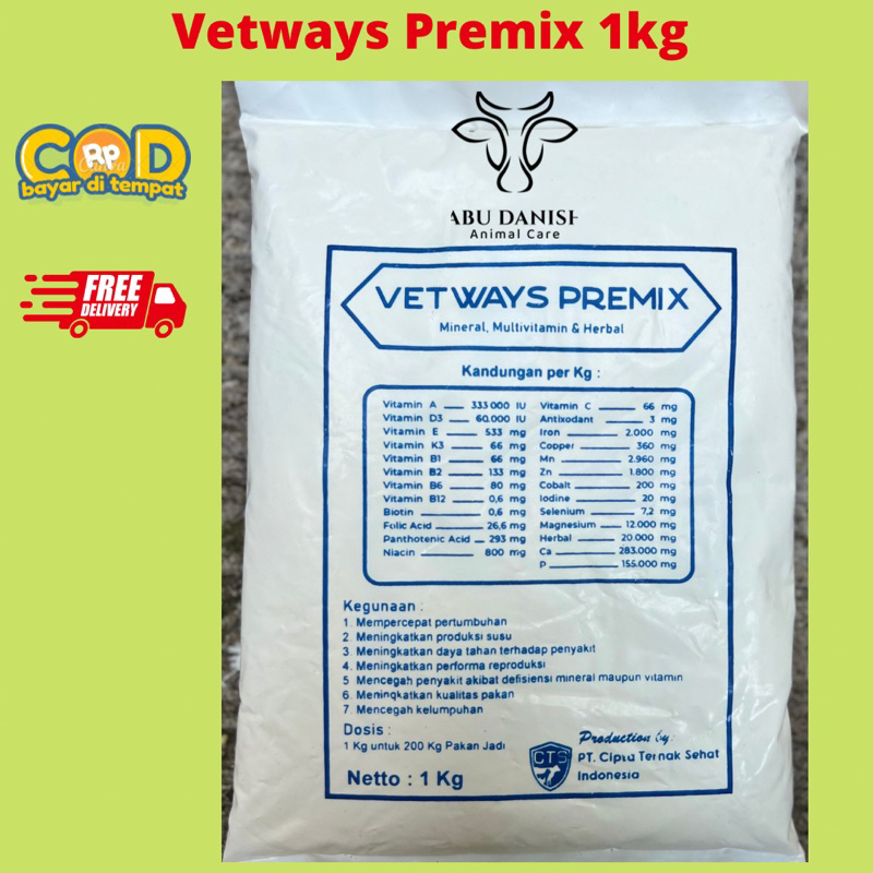 Jual Vetways premix 1 kg-mineral-vitamin-penggemuk hewan sapi kambing domba | Shopee Indonesia