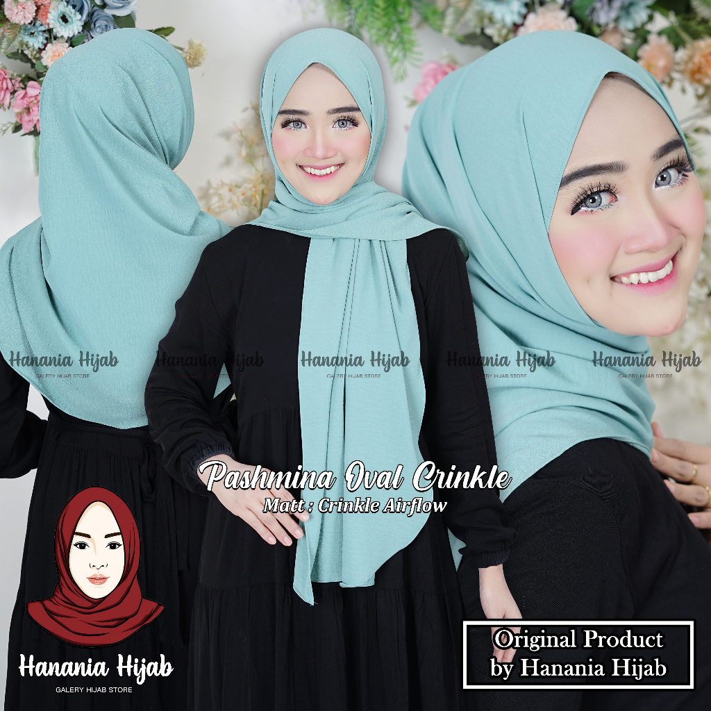 Jual Pashmina Oval Curve Crinkle Airflow Premium | Pasmina Oval Cringkle | Shopee Indonesia