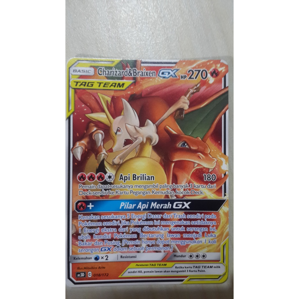 Jual POKEMON TCG INDONESIA CHARIZARD & BRAIXEN GX TAG TEAM AC3D 018/172 | Shopee Indonesia