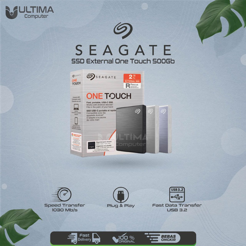 Jual Seagate One Touch 500GB External SSD Portable Tipe C Original ...