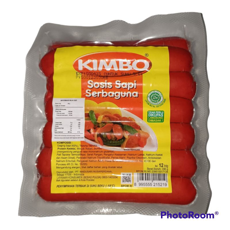 Jual Kimbo sosis sapi serbaguna isi 12 berat 396 gr | Shopee Indonesia