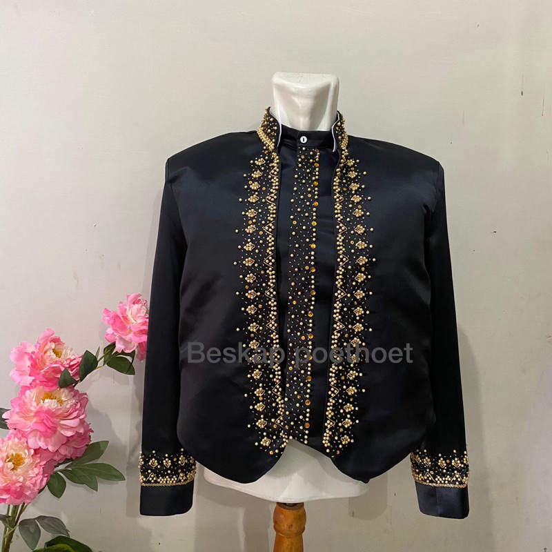 Jual Beskap pengantin jawa bridal hitam payet gold emas premium payet ...