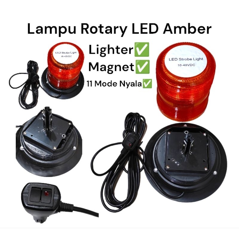 Jual Lampu Rotary Magnet 301 10-48V 11 Mode Nyala LED Kuning Orange ...