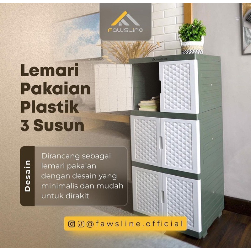 Jual Fawsline Lemari Plastik 3 Susun atau 4 Susun Mini Kecil Imut ...
