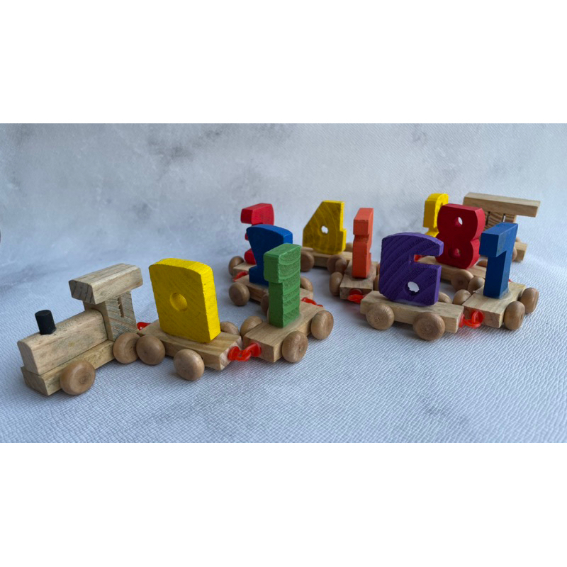 Jual Mainan Edukasi Wooden Number Mini Train/kereta angka kayu | Shopee ...