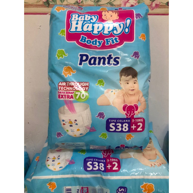 Jual baby happy pants kemasan baru ukuran S38+2 bisa cod | Shopee Indonesia