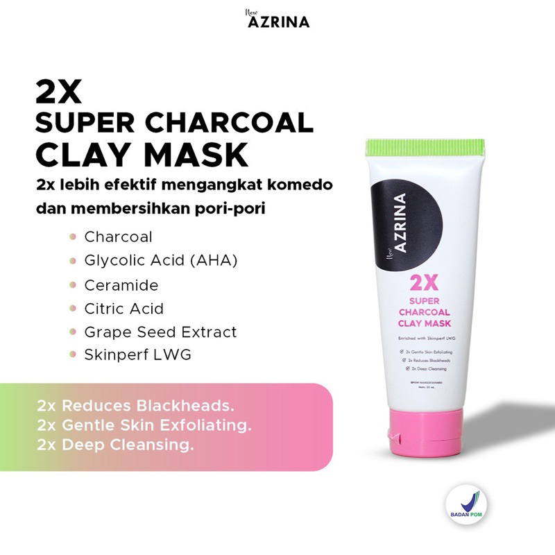Jual Azrina 2x Super Charcoal Clay Mask 25ml | Shopee Indonesia