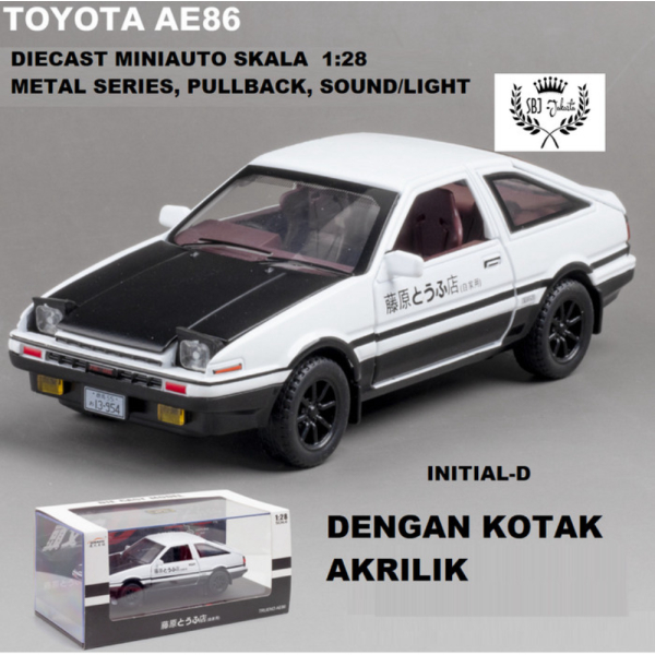 Jual Jual DIECAST MOBIL MINIAUTO 1:28 TOYOTA AE86 TRUENO INITIAL D BOX ...