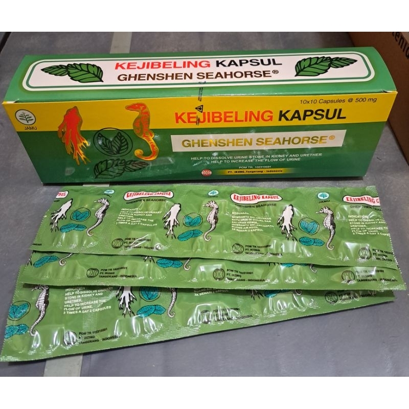 Jual keji beling / kejibeling 1 strip isi 10 kapsul Ghenshen seahorse ...