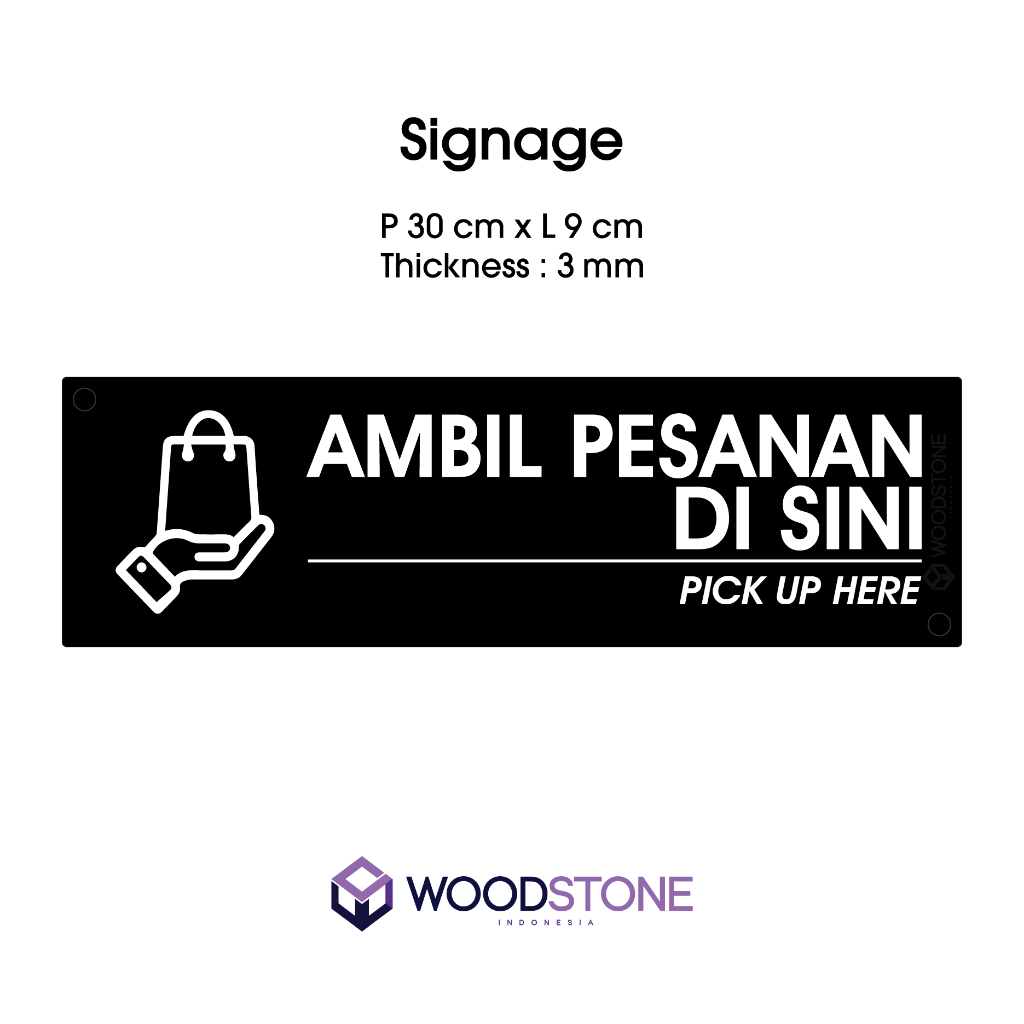 Jual Papan Kasir Ambil Pesanan Di Sini - Sign Restoran / Cafe Pick Up ...