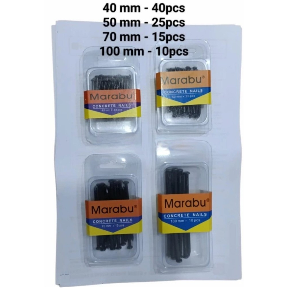 Jual Paku Beton MARABU Hitam Pack Kecil / Paku Tembok Baja Marabu Hitam ...