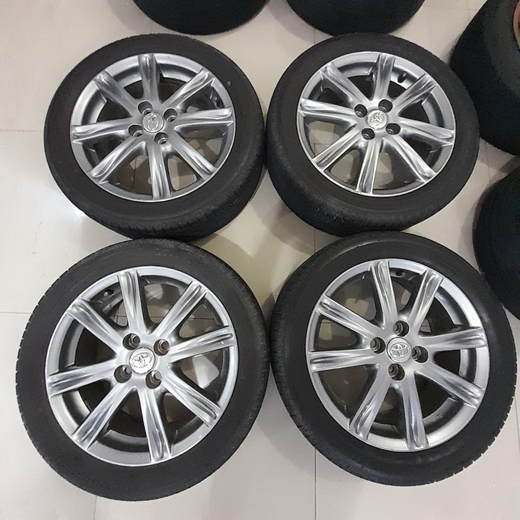 Jual Velg Bekas Standar Mobil Yaris Ring 16 Lebar 6 Hole 4 x 100 ET 50 Warna Grey Plush Ban ...