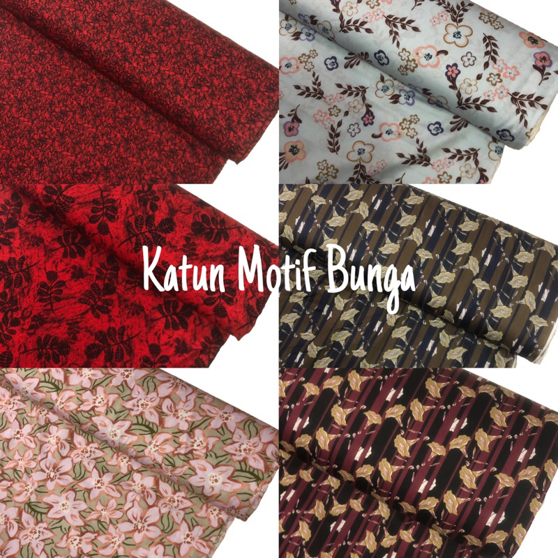 Jual kain katun motif bunga [HARGA PER 0,5 METER] | Shopee Indonesia