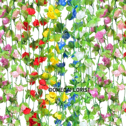 Jual Bunga Rambat Plastik Mawar Kecil 2 Meter tanaman rambat bunga ...