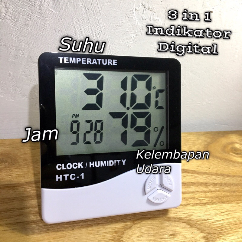 Jual Jam Termometer Digital Temperature Humidity/Alat ukur Kelembapan ...