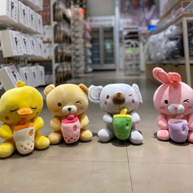 Jual PLUSH TOY MINISO MILK TEA BOBA BONEKA DUCK BEAR KOALA RABBIT ...