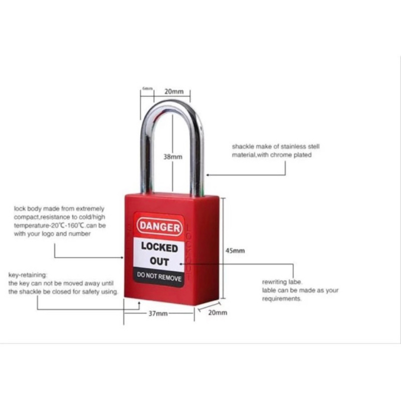 Jual Loto Safety Padlock 38 mm / Lockout Tagout Loto | Shopee Indonesia