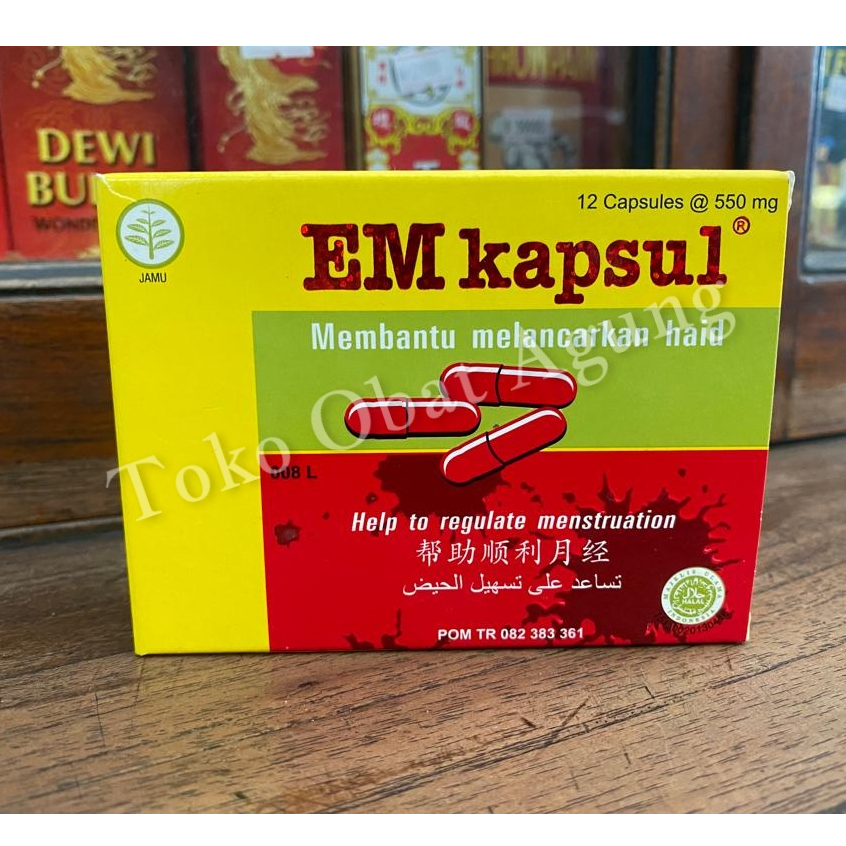 Jual EM Kapsul (1 Dus Isi 12 Kapsul) Melancarkan Haid, Mengurangi ...