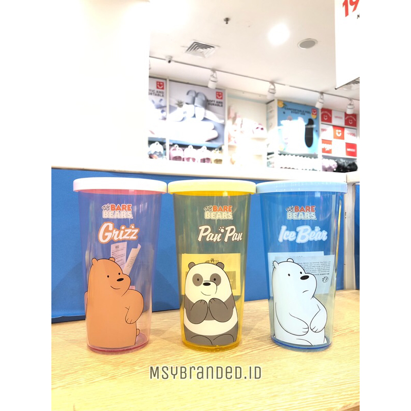 Jual TUMBLER WE BARE BEARS MINISO WITH STRAW BOTOL WBB BOTTLE SEDOTAN ...