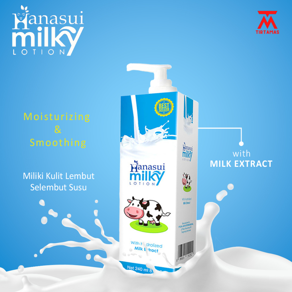 Jual HANASUI MILKY BODY LOTION HAND BODY LOTION MILK 240ml | Shopee Indonesia