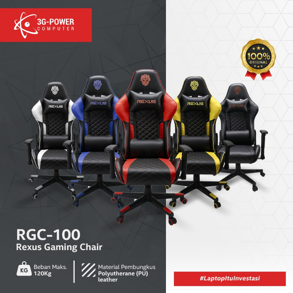 Jual Rexus RGC100 Premium Gaming Chair Kursi Gaming | Shopee Indonesia