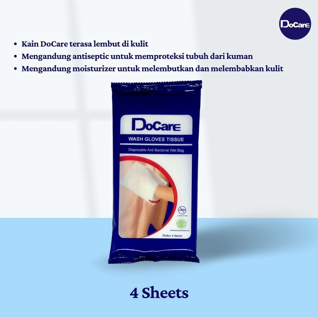 Jual Docare Wash Gloves Antiseptic Disposable Wet Bag 4`S / washlap pasien/handuk basah | Shopee ...