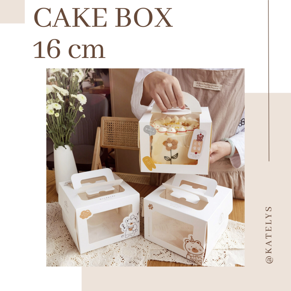 Jual Tempat Kue Ukuran 16 CM | Box Kue | Portable Cake Box | Shopee ...