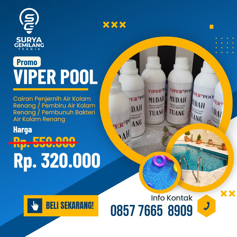 Jual Cairan Pembersih Kolam Renang / Cairan Penjernih Kolam Viper Pool ...