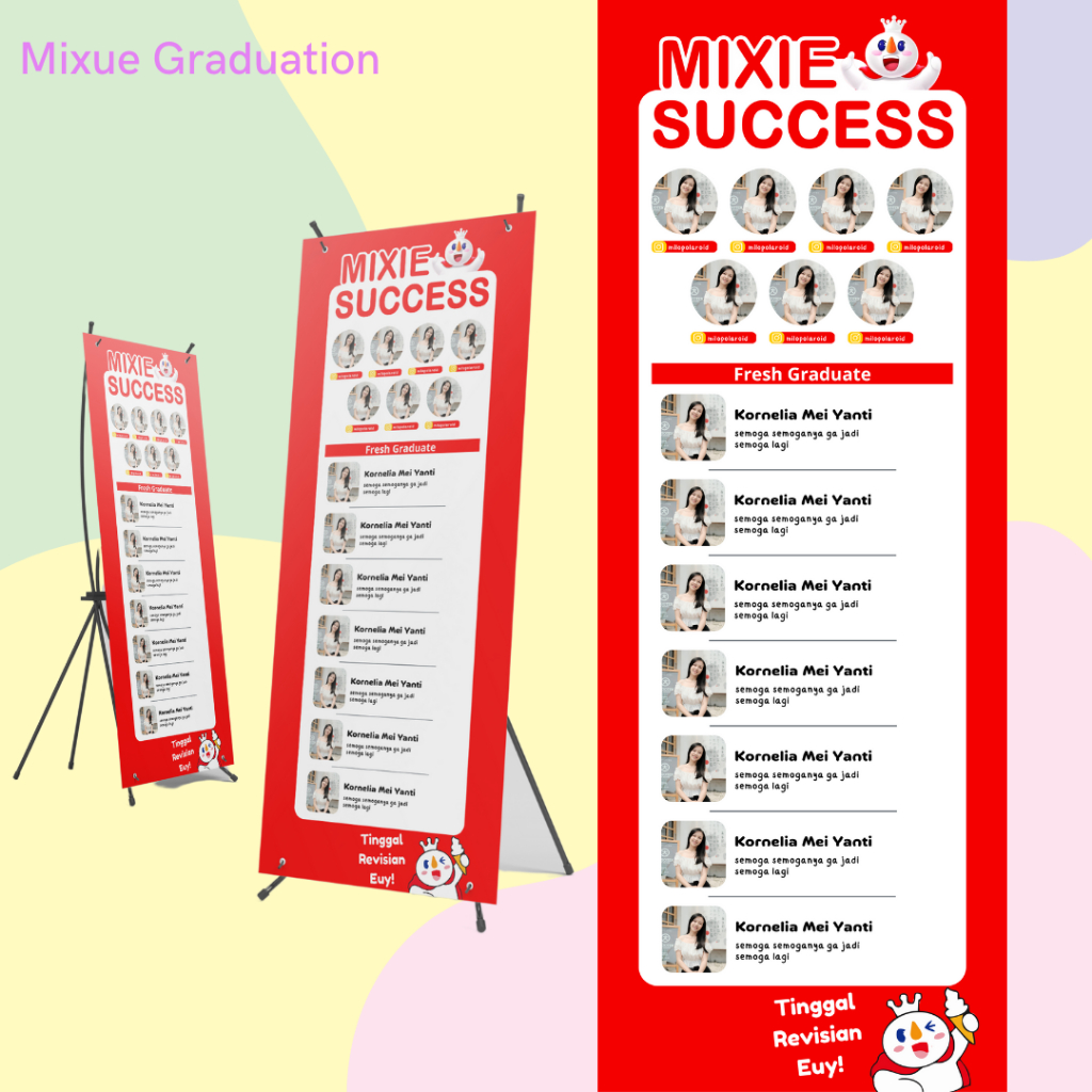 Jual CETAK BANNER WISUDA MIXUE [X-BANNER UKURAN 160x60] | Shopee Indonesia