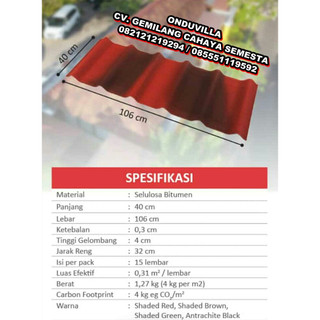Jual Onduvilla Painted / Atap Bitumen Selulosa / Atap Aspal | Shopee ...