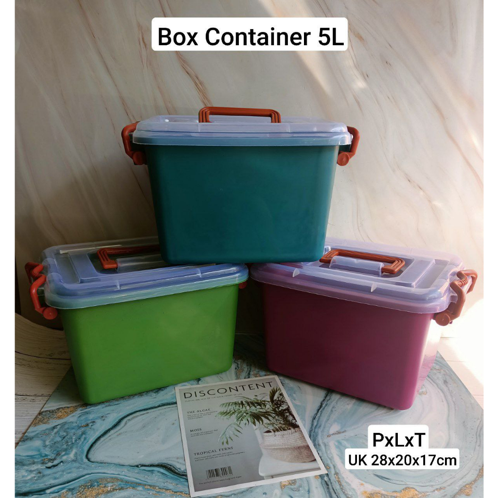 Jual BOX CONTAINER 5 LITER - Pegangan / Box Plastik Serbaguna 6L ...