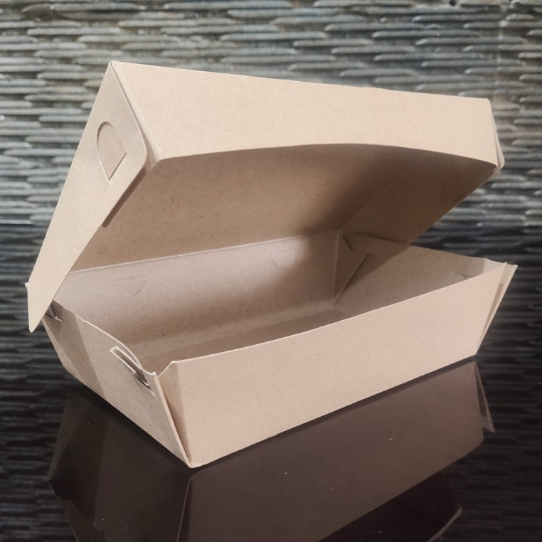 Jual PAPER LUNCH BOX KERTAS - LIPAT LARGE COKLAT - BAHAN KRAFT KEMASAN ...