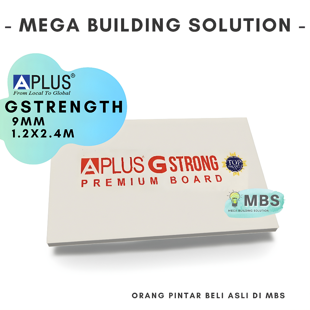 Jual Gypsum Aplus G-Strength 9mm x 1200 x 2400 / Papan Gipsum Atap ...