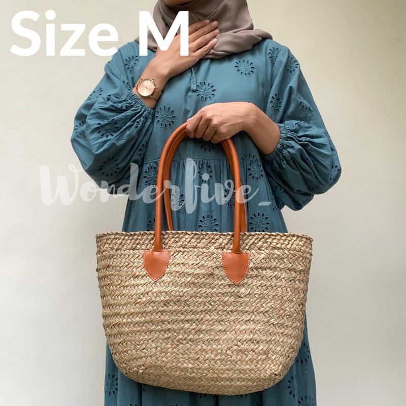 Jual Tas Anyaman Kerajinan Mendong Handle Kulit Oval / Tas Pandan / Tas ...