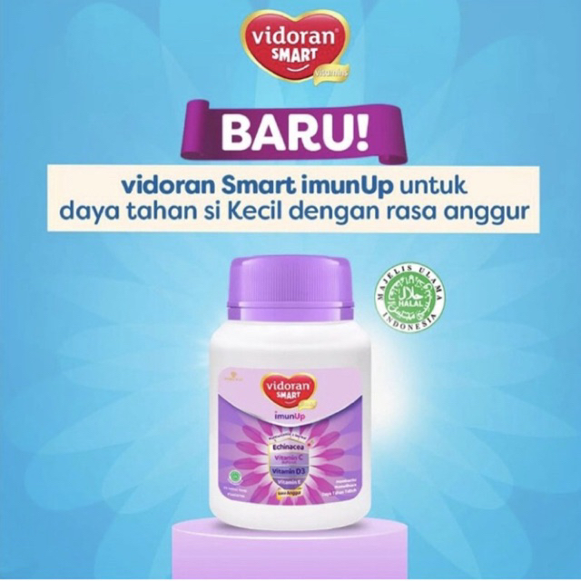 Jual Vidoran Smart Imun Up Rasa Anggur isi 25 tablet | Shopee Indonesia