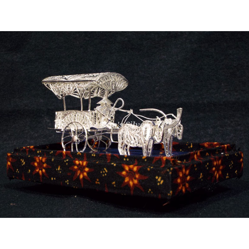 Jual MINIATUR GEROBAK LAPIS PERAK/kerajinan perak khas yogyakarta | Shopee Indonesia