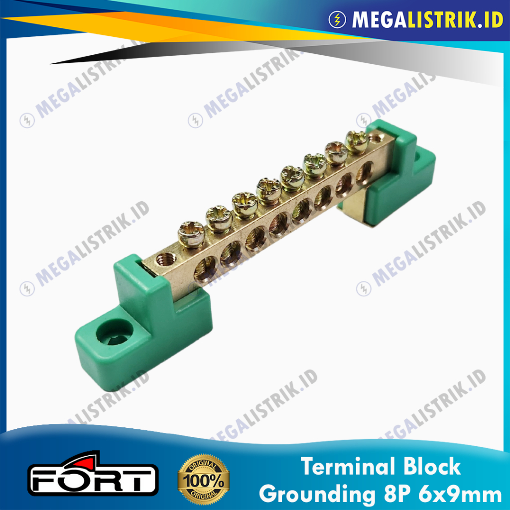 Jual TERMINAL BLOCK GROUNDING 8P 6X9 MM / TERMINAL BLOK GROUND ARDE 8 POLE 6 X 9 MM M4 T001-0609 ...