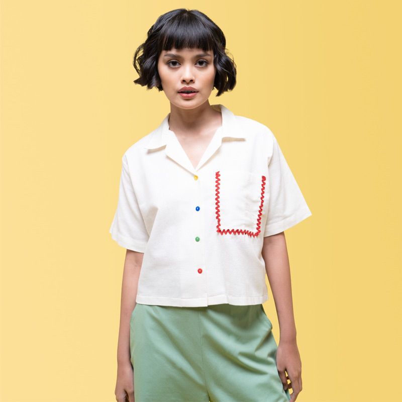 Jual Awe boxy shirt - Kemeja boxy - crop top - Casual wear -beachwear ...