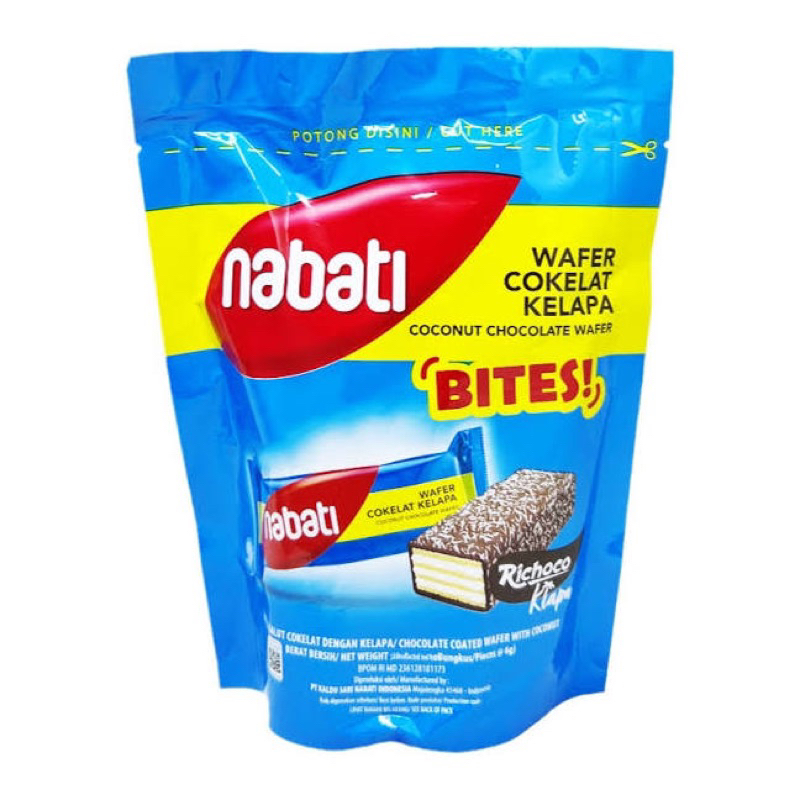 Jual NABATI BITES WAFER POUCH RICHOCO KELAPA || Wafer Bites Rasa Coklat ...