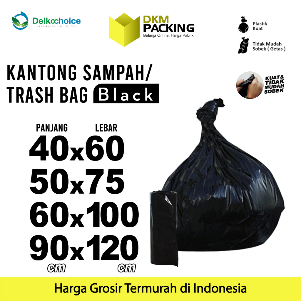 Jual KANTONG PLASTIK SAMPAH JUMBO HITAM TEBAL Trash Bag PREMIUM TERMURAH SATUAN | Shopee Indonesia