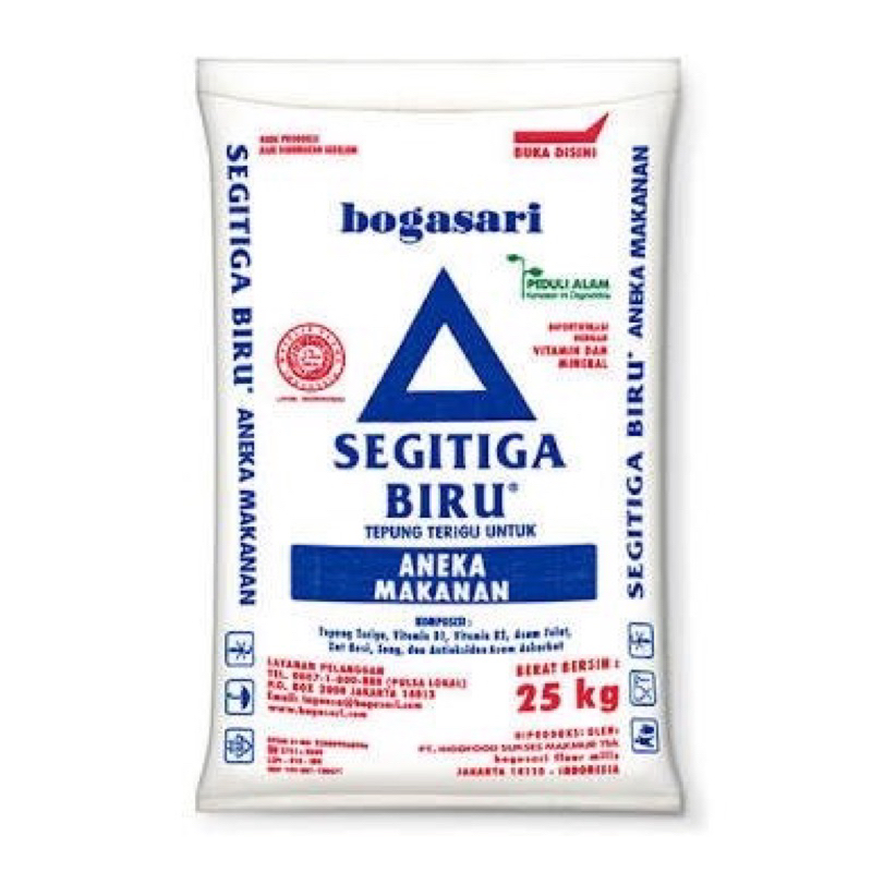 Jual Tepung Terigu Segitiga Biru Kemasan Karung Isi 25 KG | Shopee ...