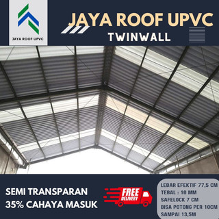 Jual Atap UPVC Jaya Roof TEMBUS CAHAYA (Semi Transparan) setara Alderon ...