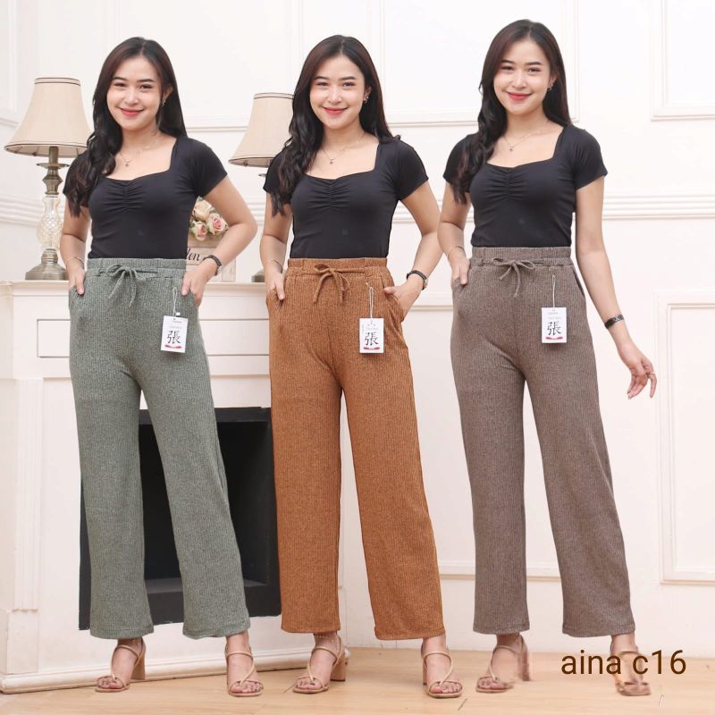 Jual NEW ARRIVAL!!! HIGHWAIST CELANA KULOT KNIT IMPORT-KNIT PANTS ...