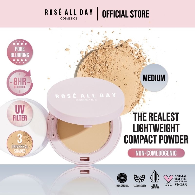 Jual ROSE ALL DAY COMPACT POWDER BEDAK SHADE LIGHT DAN MEDIUM | Shopee ...
