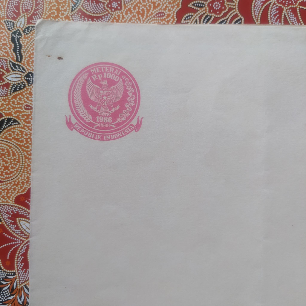Jual Kertas Segel Rp 1000 Tahun 1986 Double | Shopee Indonesia